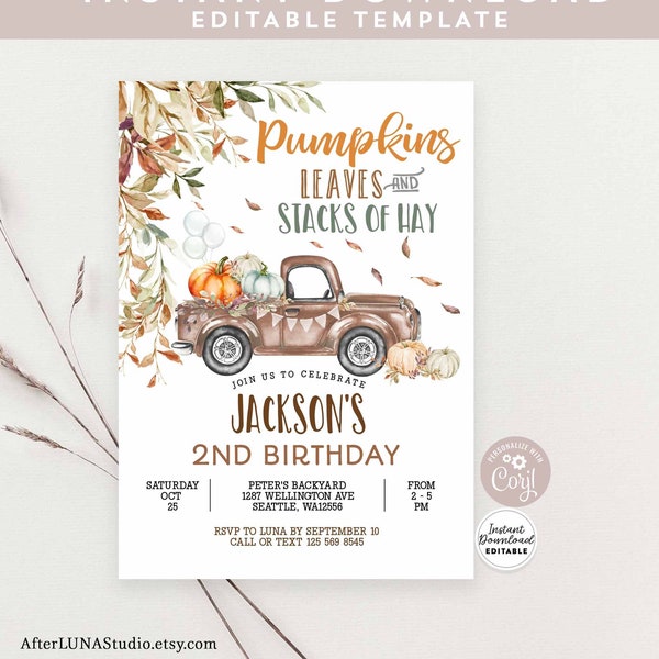 Fall Theme Birthday Invitation - Etsy Canada