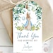 Editable Greenery Peter Rabbit Boy Birthday Thank You Favor Gift Tag ...
