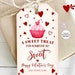 EDITABLE Valentine Sweet Treat Favor Tag Hearts Cupcake Tag Baby Shower ...