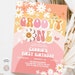 Editable Pink Groovy ONE 1st First Birthday Invite Groovy - Etsy