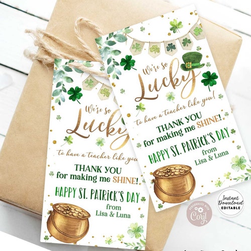 St. Patrick's Day Printable Employee Appreciation Tags - Etsy