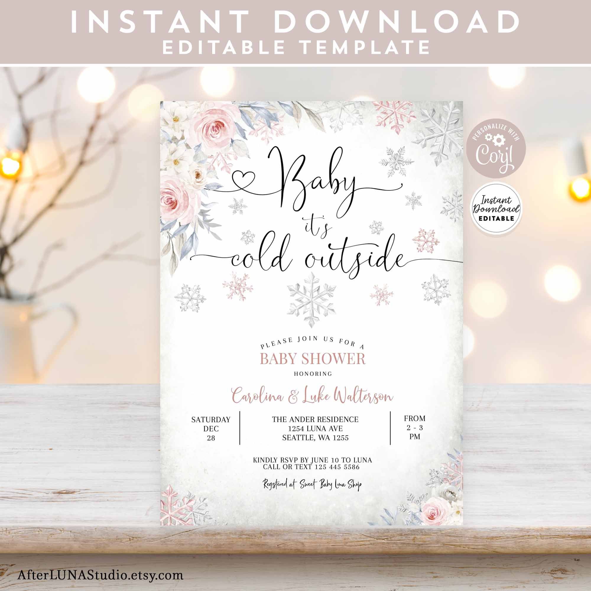 Paper Paper & Party Supplies Winter Snowflake Baby Sprinkle Package ...