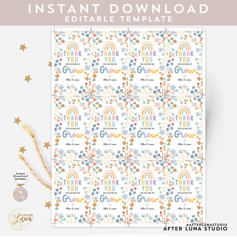 Editable Flower Teacher Appreciation Gift Tags End of Year Thank You ...