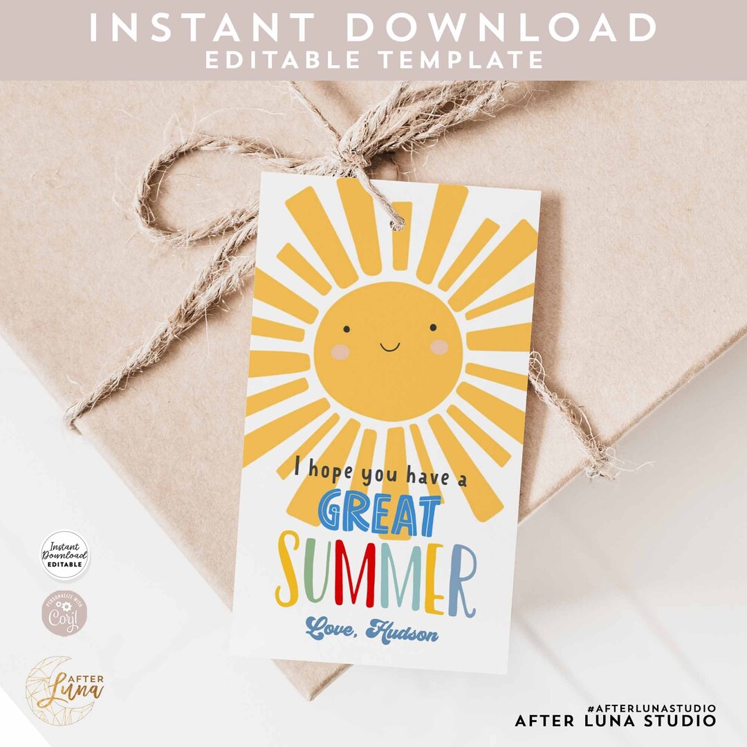 Editable I Hope You Have A Great Summer Teacher Student Boy Preschool ...