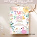 Editable Girl TWO the Pool 2nd Birthday Pool Party Invitation Girly ...