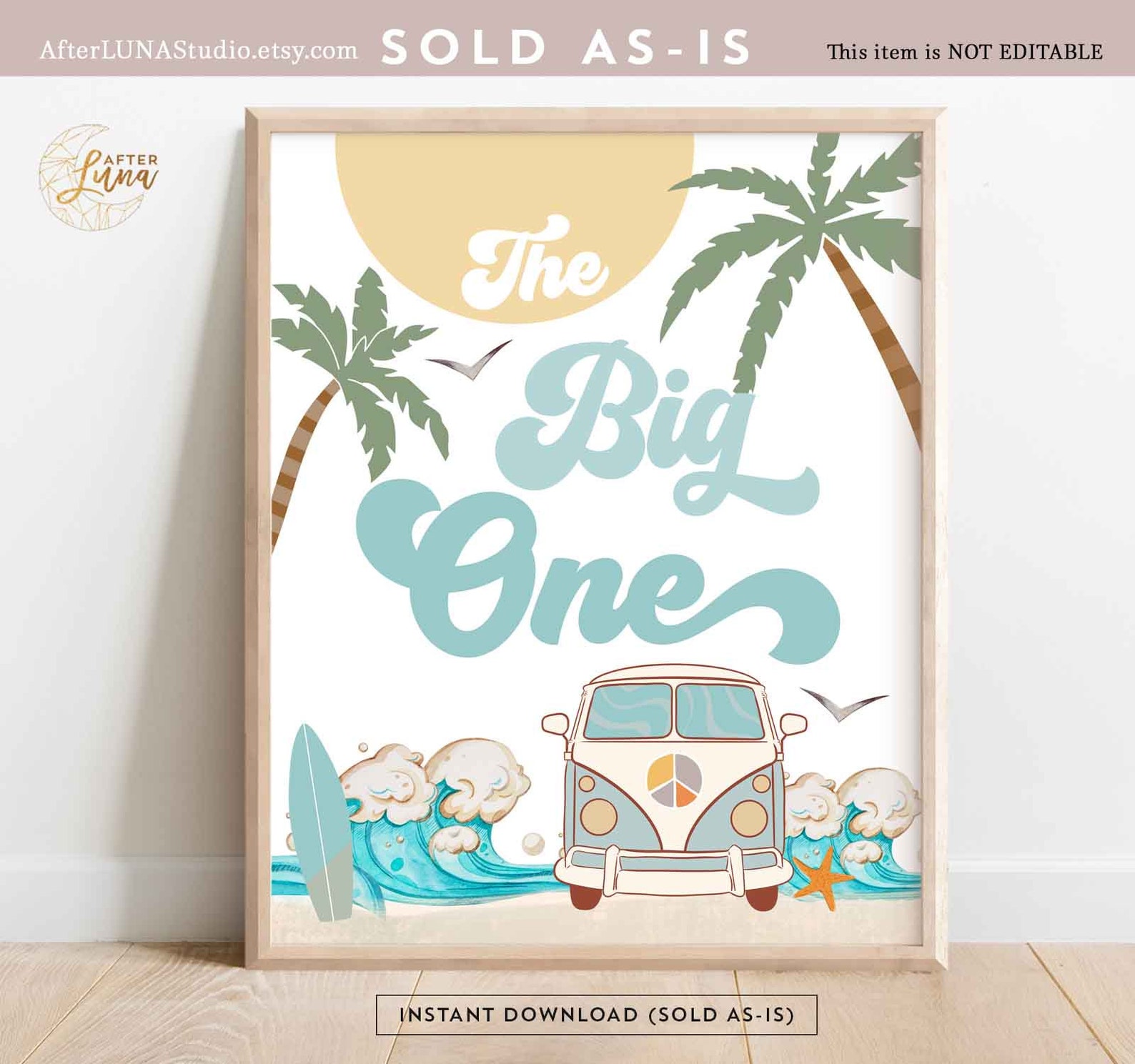 Boy the Big One Surfing 1st Birthday Party Decor Retro Surf - Etsy