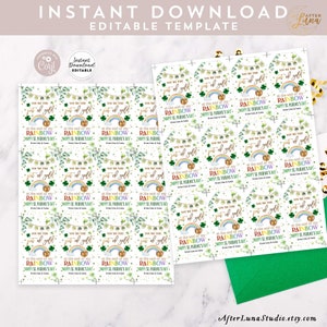 Editable St. Patrick's Day Pot of Gold Rainbow Gift Tag Kids Classroom ...
