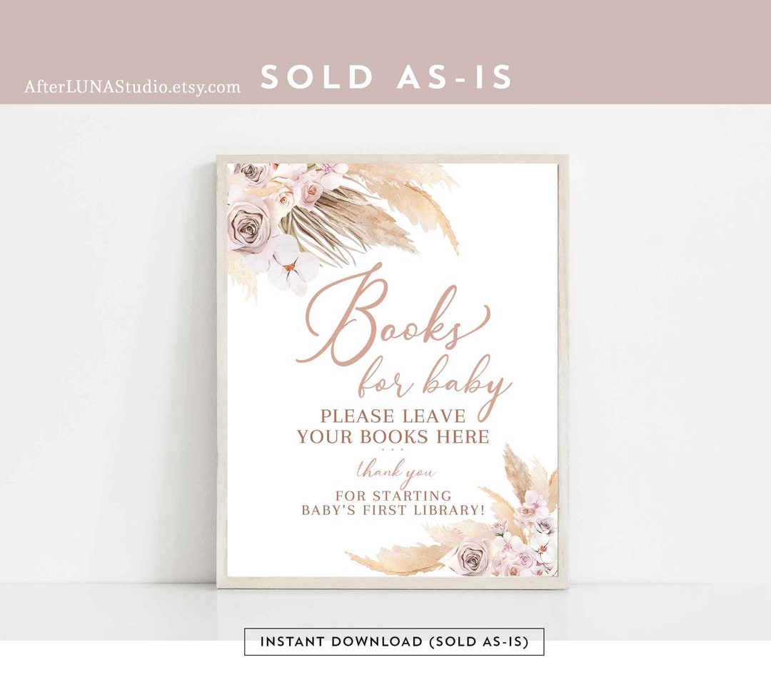 Pampas Grass Bohemian Boho Books for Baby Sign Tropical Sign Boho Baby ...