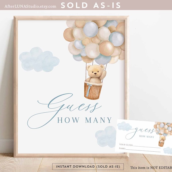 Bear Baby Shower Printables - Etsy