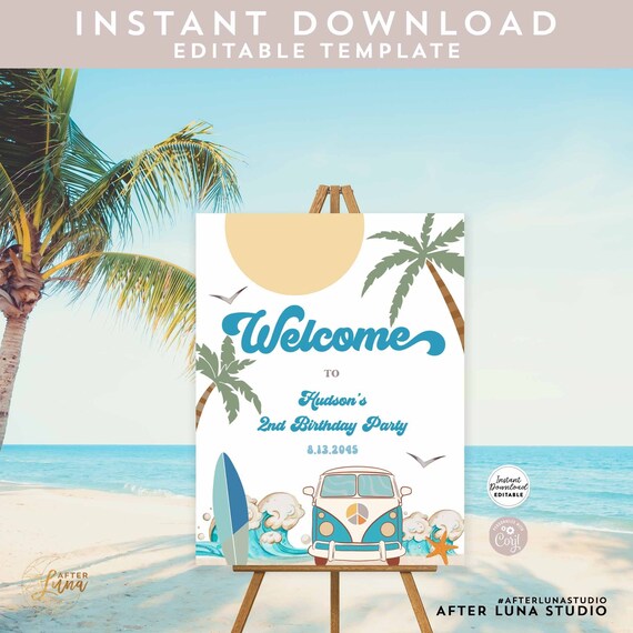 Editable ANY AGE Boy the Big One Surf's up Surfing - Etsy