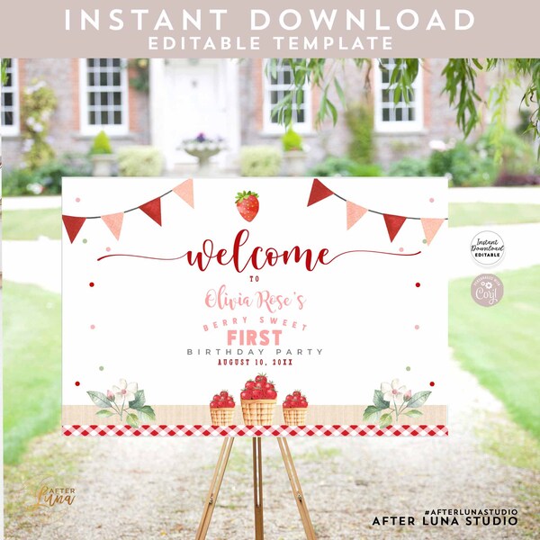 Strawberry Sprinkle Welcome Sign - Etsy