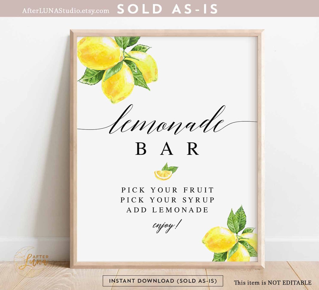 Digital Lemonade Sign Printable Citrus Lemon She Found Her Main Squeeze ...