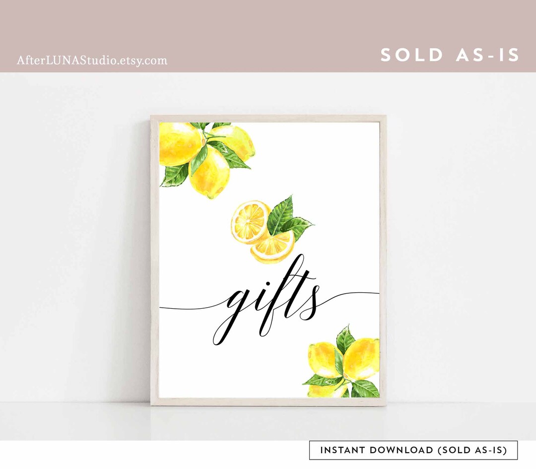 Digital Lemon Gifts Sign Printable Citrus Lemon She Found Her Main ...