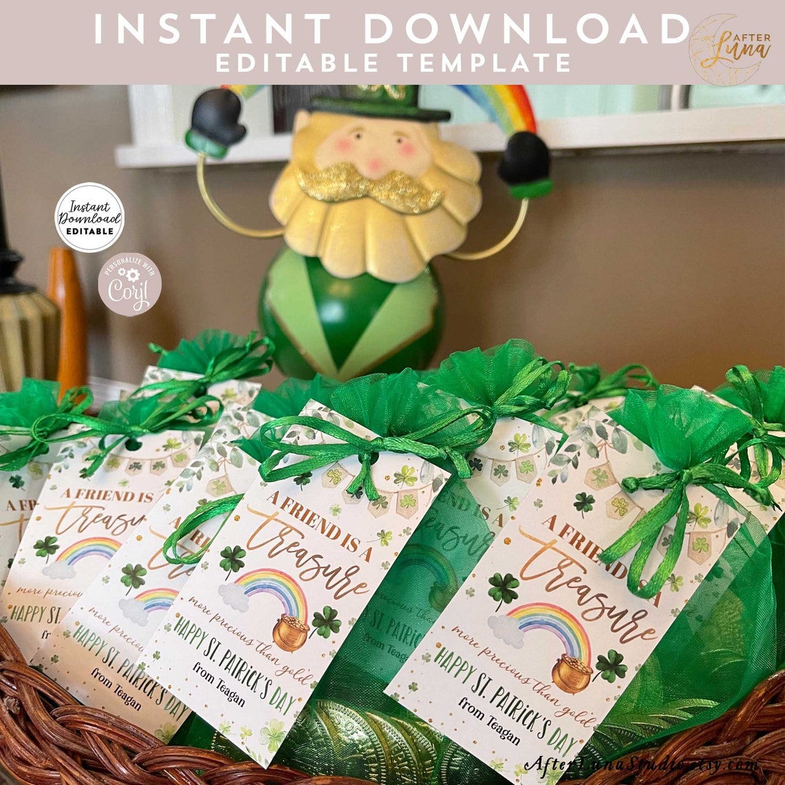 Editable Teachers St. Patrick Day Gift Tag Customer Teacher | Etsy