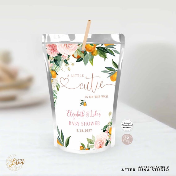 Editable Pink Orange Citrus Capri Sun Caprisun Label A Little - Etsy