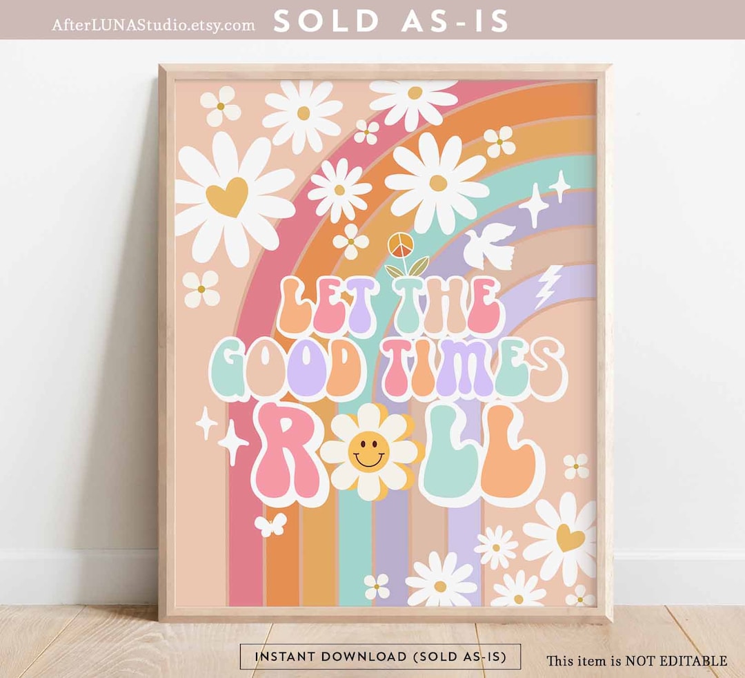 Groovy Birthday Party Decor 70' Daisy Let the Good Times Roll Groovy ...