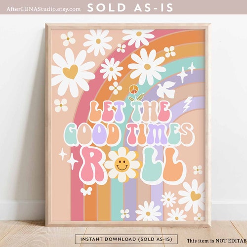 Groovy Birthday Party Decor 70' Daisy Drinks Sign Decor - Etsy