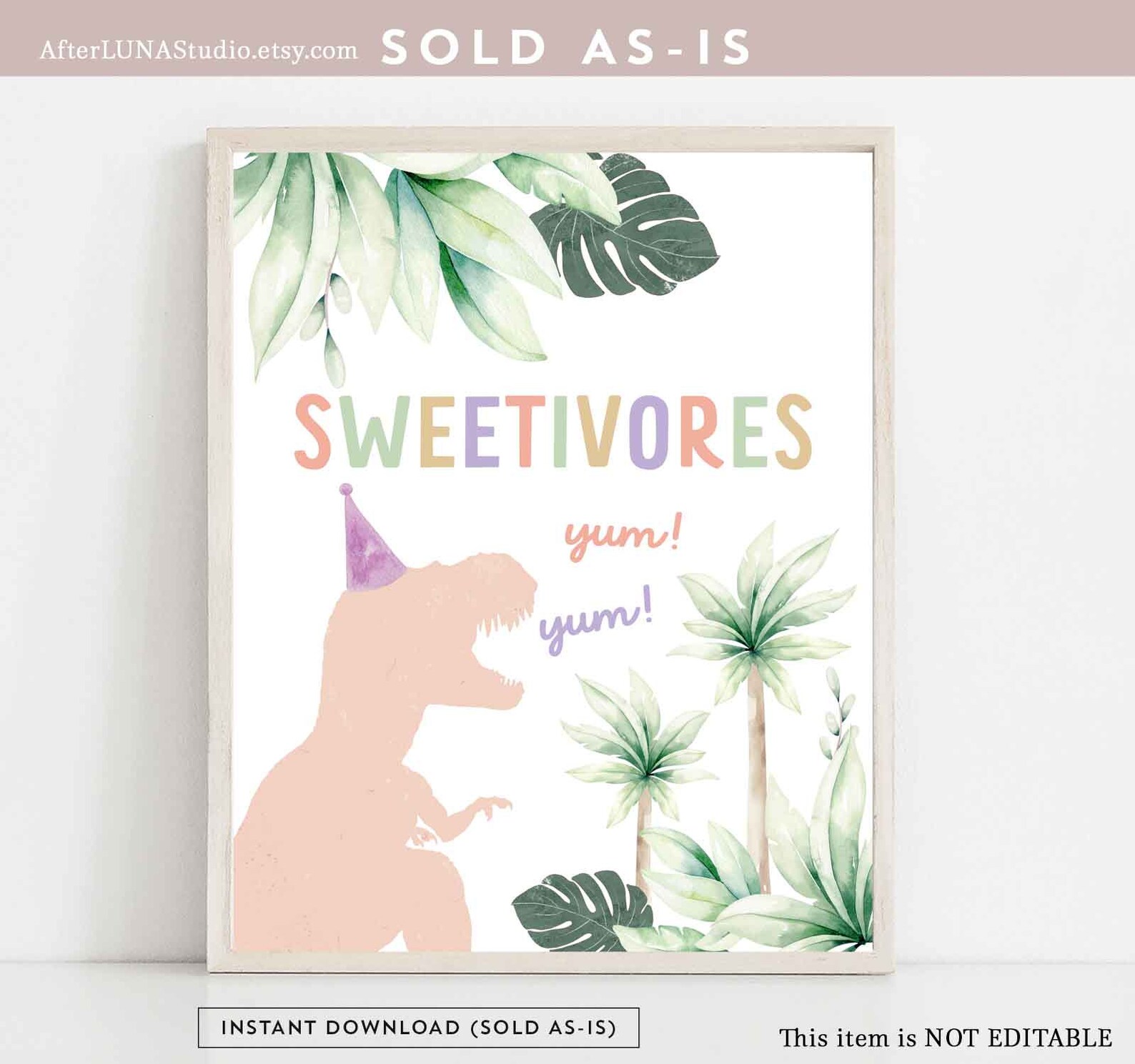 Pink T Rex Two Rex Three Rex Birthday Sweet Treat Table Decor | Etsy