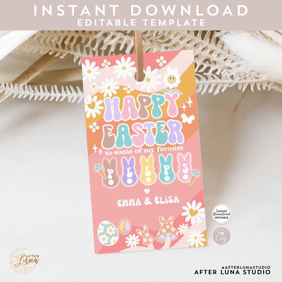 Easter Peep Gift Tag Happy Easter Treat Tags Some of My Favorite Peeps ...