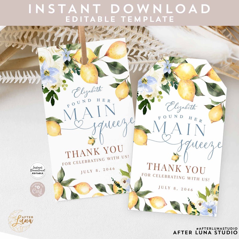 Lemon Theme Favor Tags - Etsy