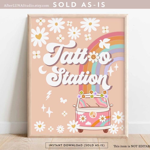 Groovy Birthday Party Decor 70' Daisy Drinks Sign Decor - Etsy