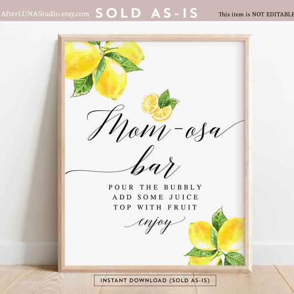 Mom Mosa Bar Sign - Etsy