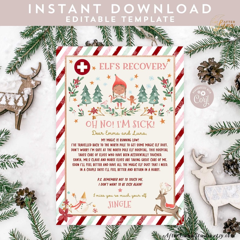 EDITABLE Elf Recovery Letter Touched Elf Lost Magic Note Magic - Etsy