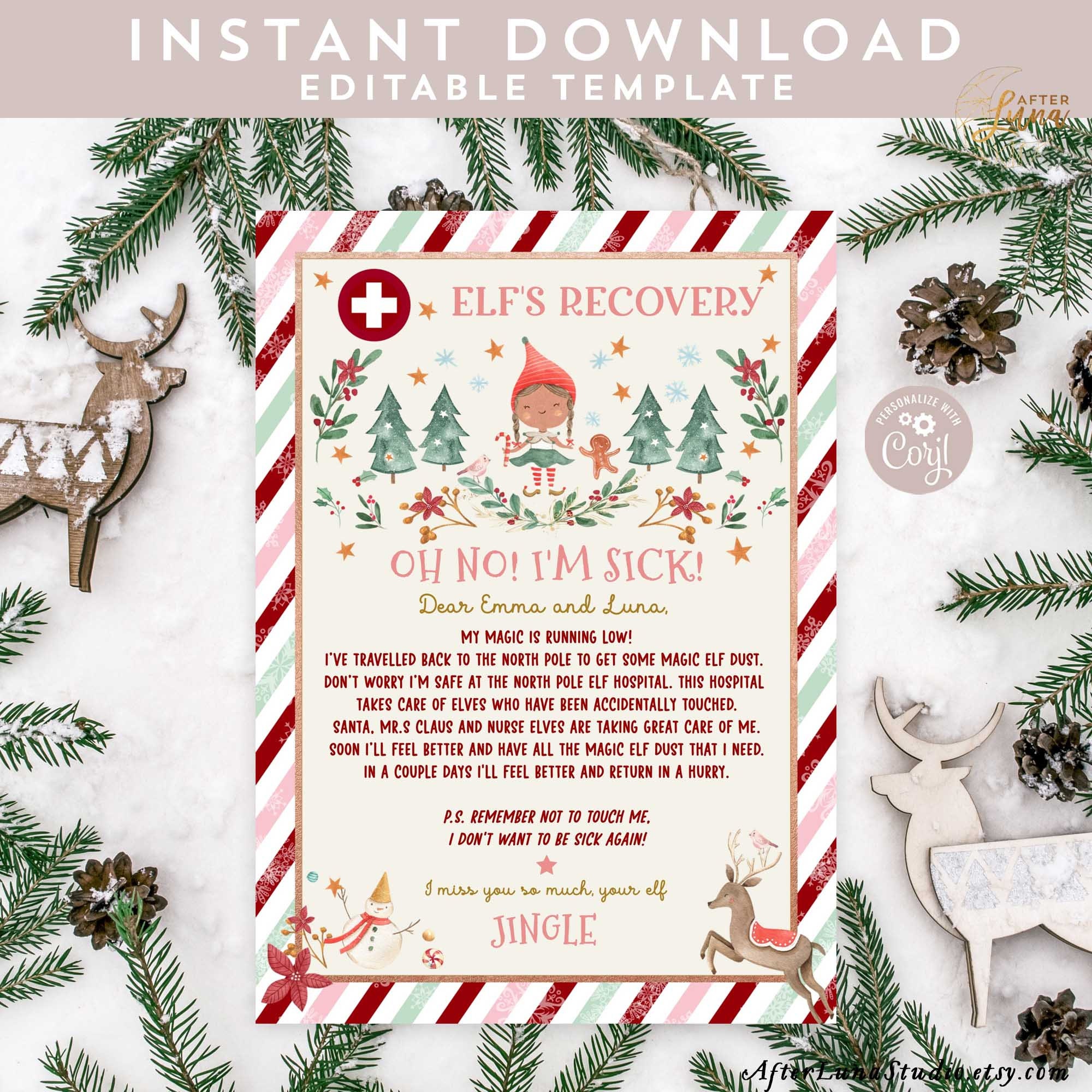 EDITABLE Elf Recovery Letter Touched Elf Lost Magic Note Magic Elf Dust ...