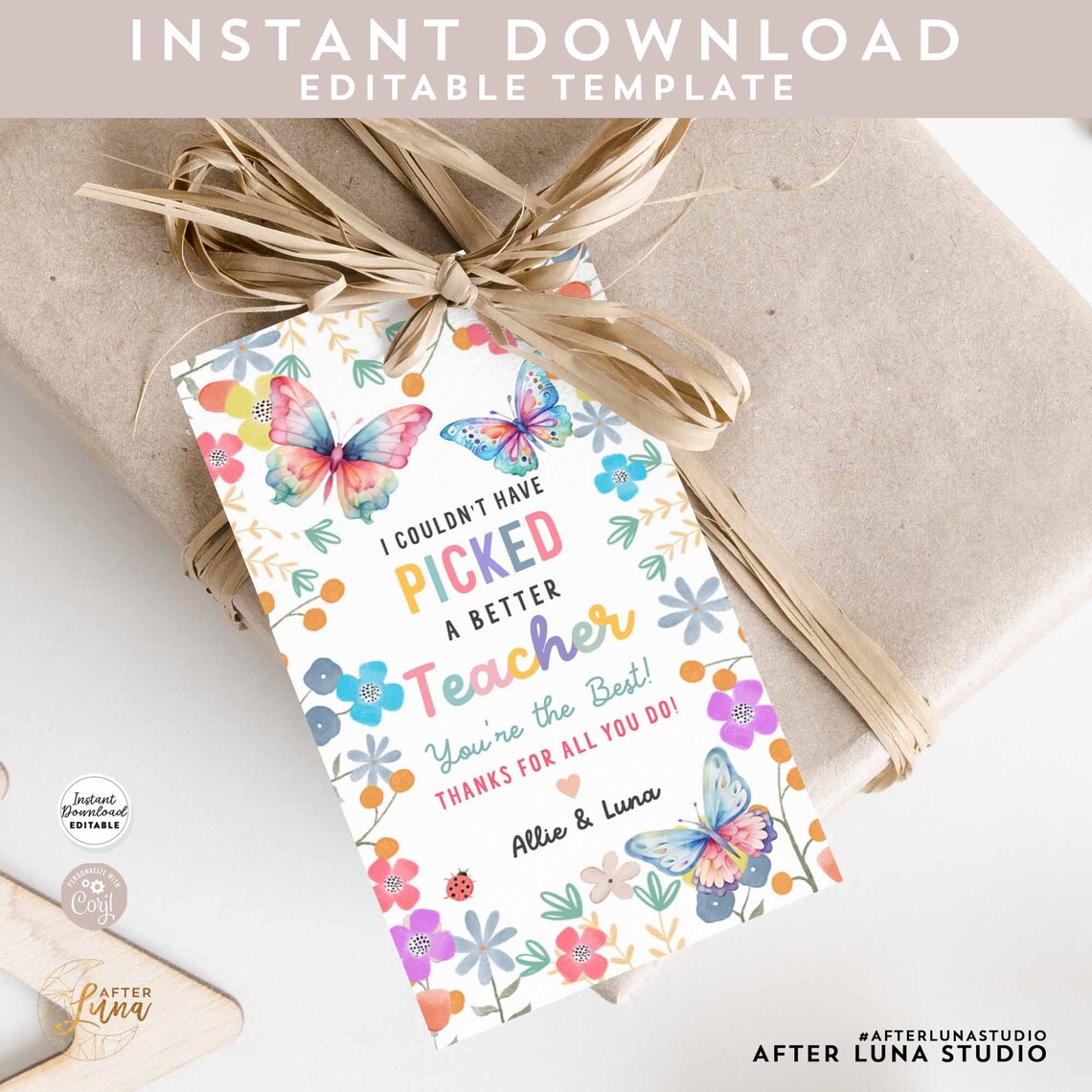 Editable Flower Couldn't Have Picked A Better Teacher Appreciation Gift ...