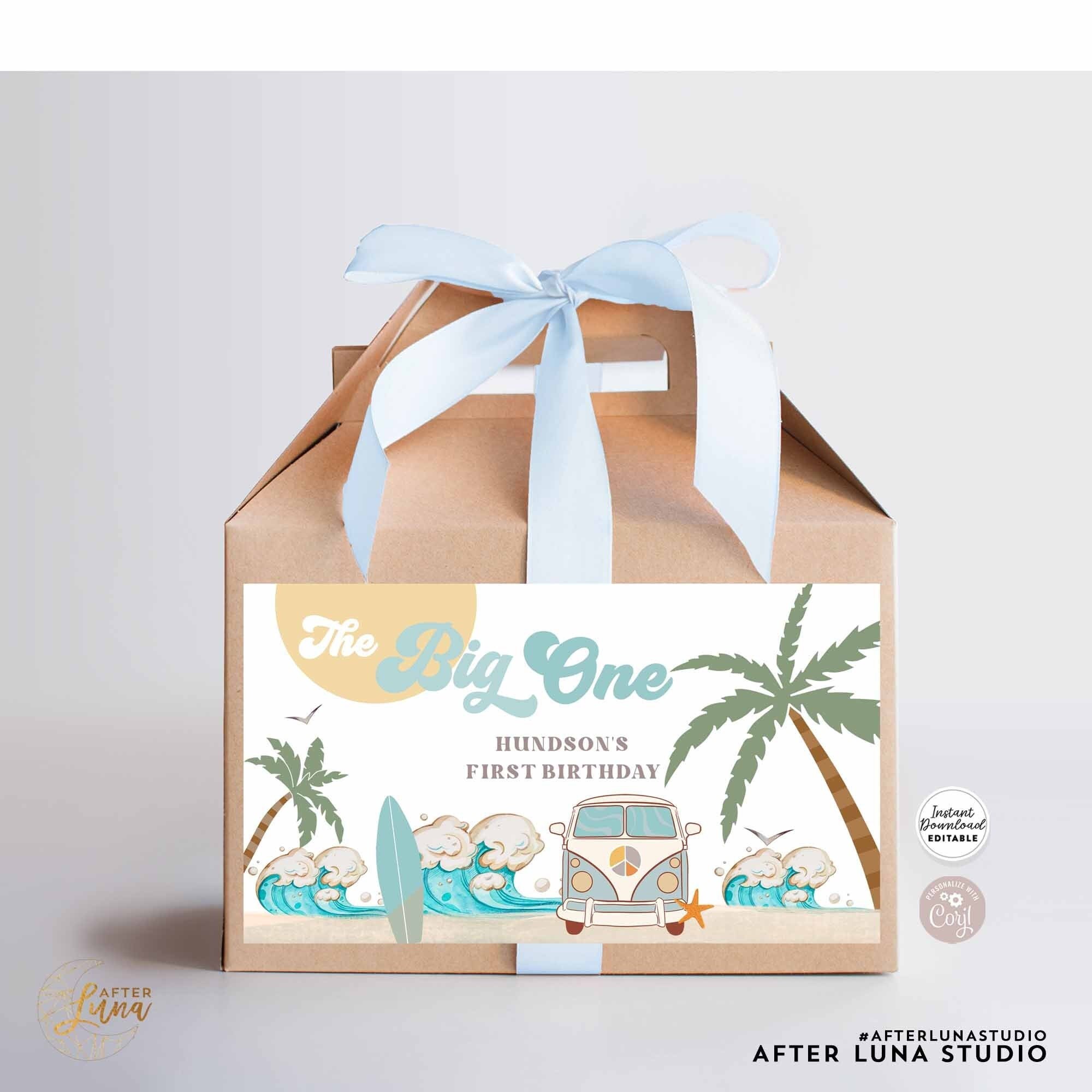 Editable Surf Gable Gift Box Label Boy the Big One Surf up - Etsy
