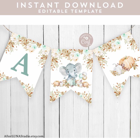 Editable ANY WORDING Pennant Banner 8.5x11 Fall Autumn - Etsy