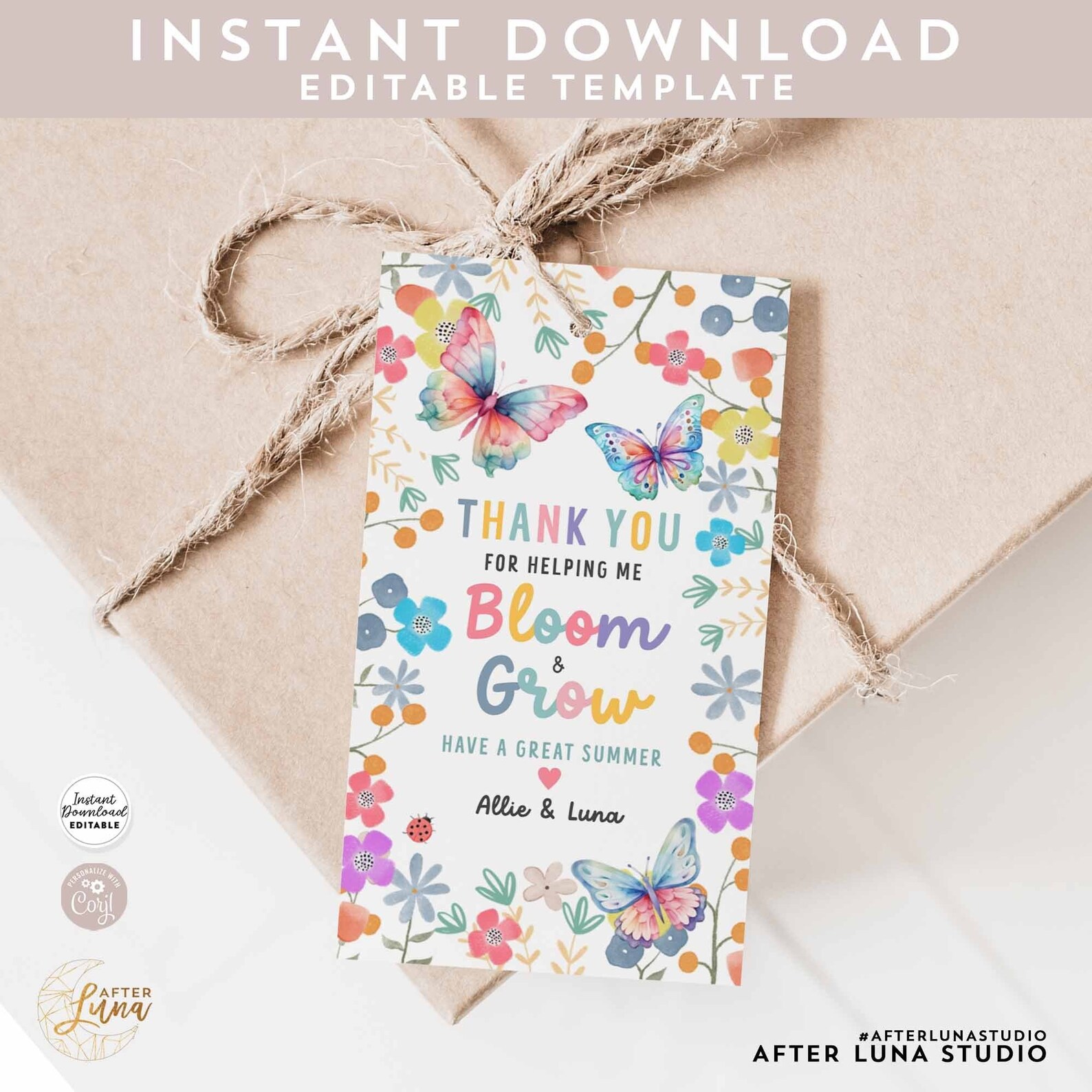 Editable Flower Teacher Appreciation Gift Tags End of Year Thank You ...