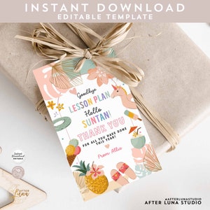 Editable Goodbye Lesson Plan Hello Summer Teacher Appreciation Gift ...