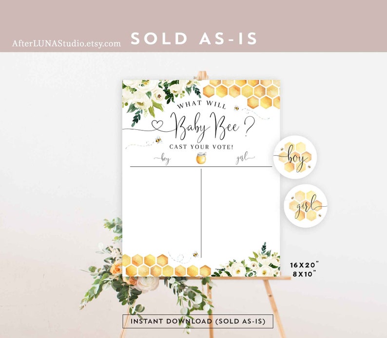 Bee Gender Reveal Boy or Girl Chart What Will Baby Bee He or She Cast ...