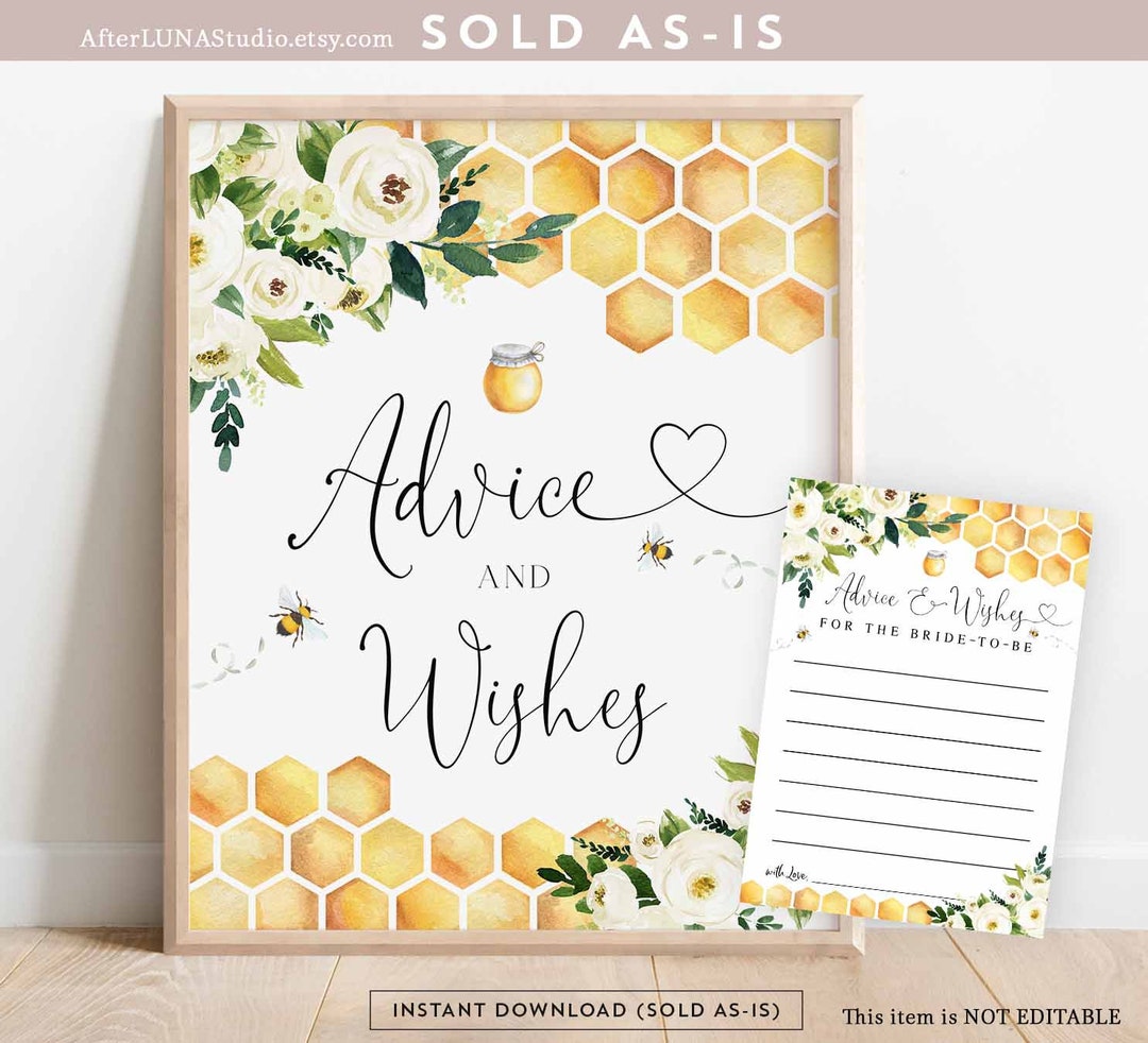 Bee Advice and Wishes Rustic Bumble Bee Bridal to Bee Meant to Bee ...