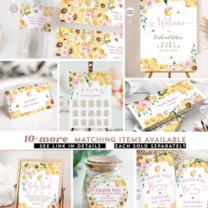 Editable Sunflower Pink Daisy Rustic Honey Bee White Floral Due Date ...