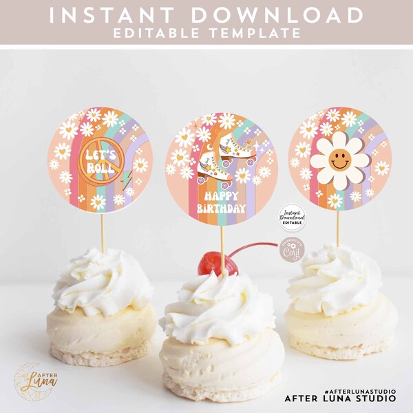 Retro Cupcake Topper - Etsy