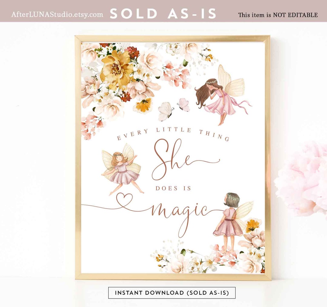 Blush Fairy Birthday Every Little Thing She Does is Magic Wall Art ...