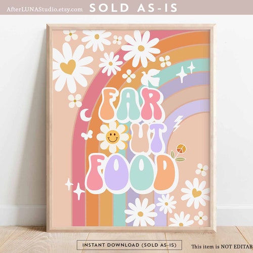 Groovy Birthday Party Decor 70' Daisy Drinks Sign Decor - Etsy