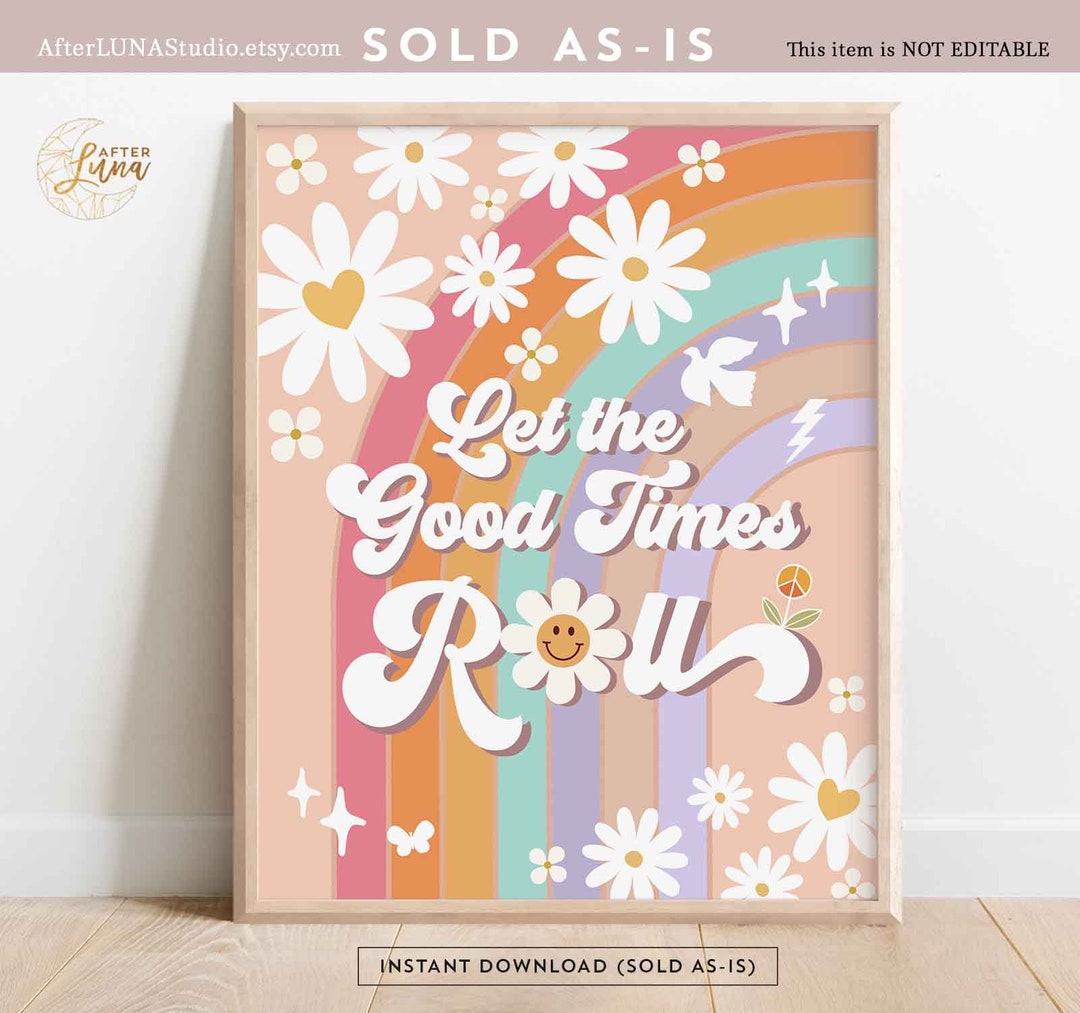 Groovy Birthday Party Decor 70' Daisy Let the Good Times Roll Decor ...