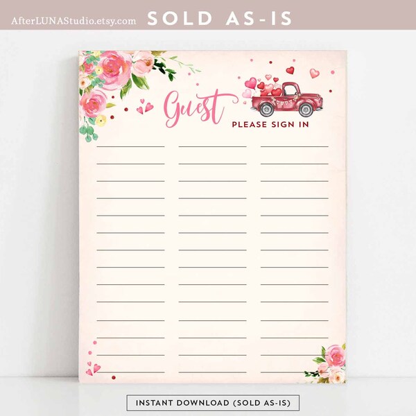 7 Day Sign in Sheet - Etsy