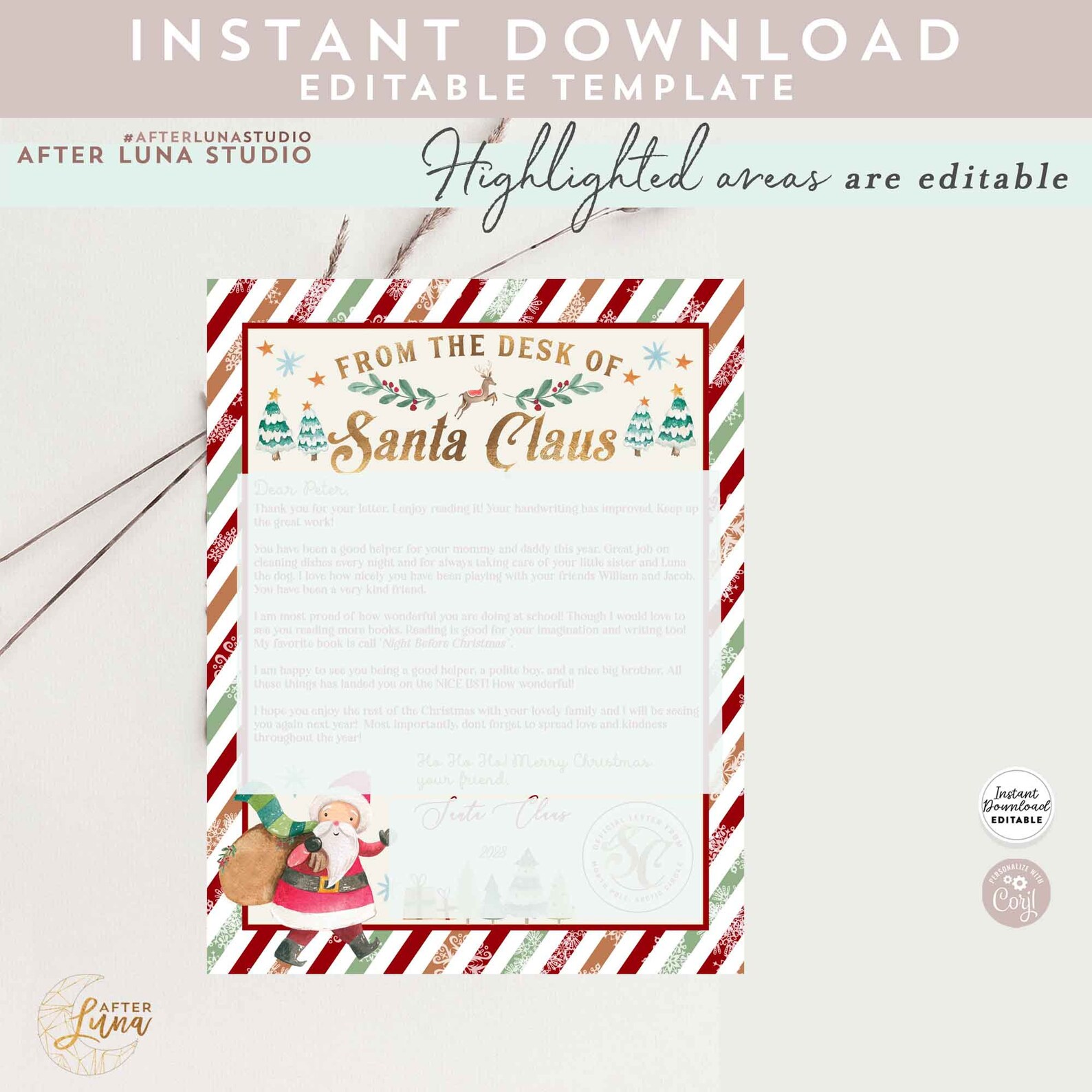 Christmas Letter From Santa: Holiday Santa's Official Greeting Letter ...