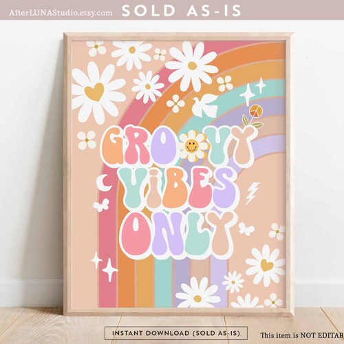 Groovy Birthday Party Decor 70' Daisy Drinks Sign Decor - Etsy