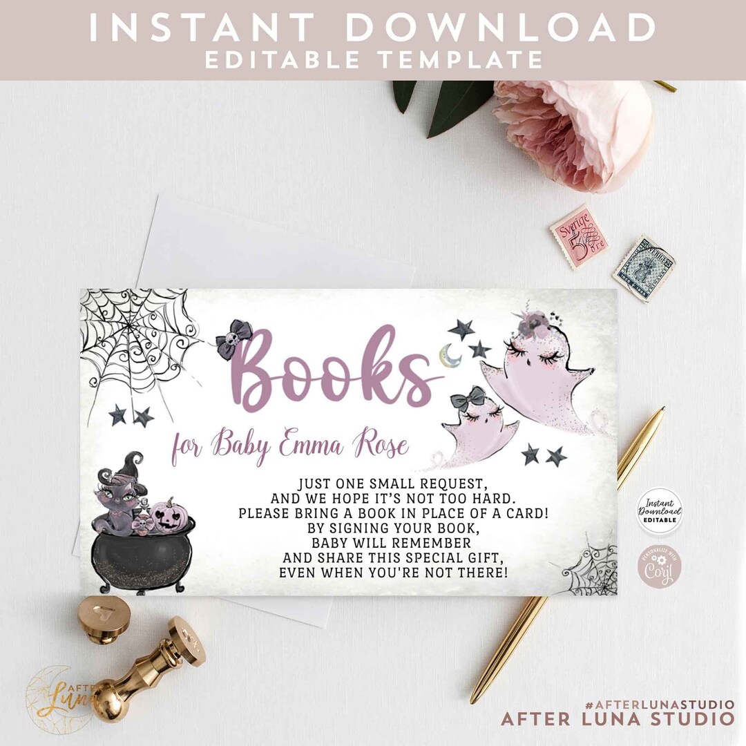 Editable Halloween A Little Boo Purple Halloween Baby Shower Invitation ...