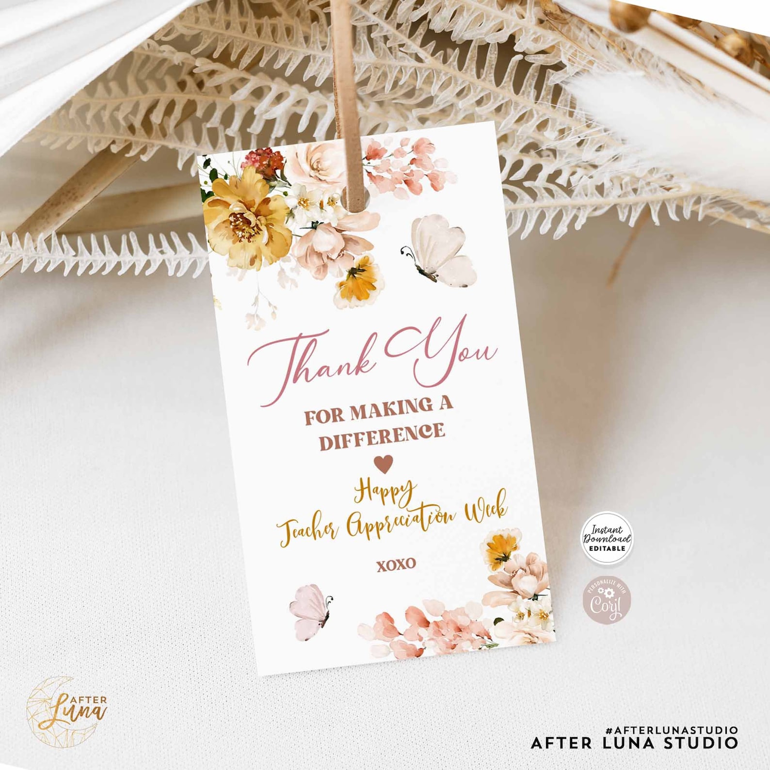 EDITABLE Apple Teacher Appreciation Week Day Gift Tags Sticker Labels ...