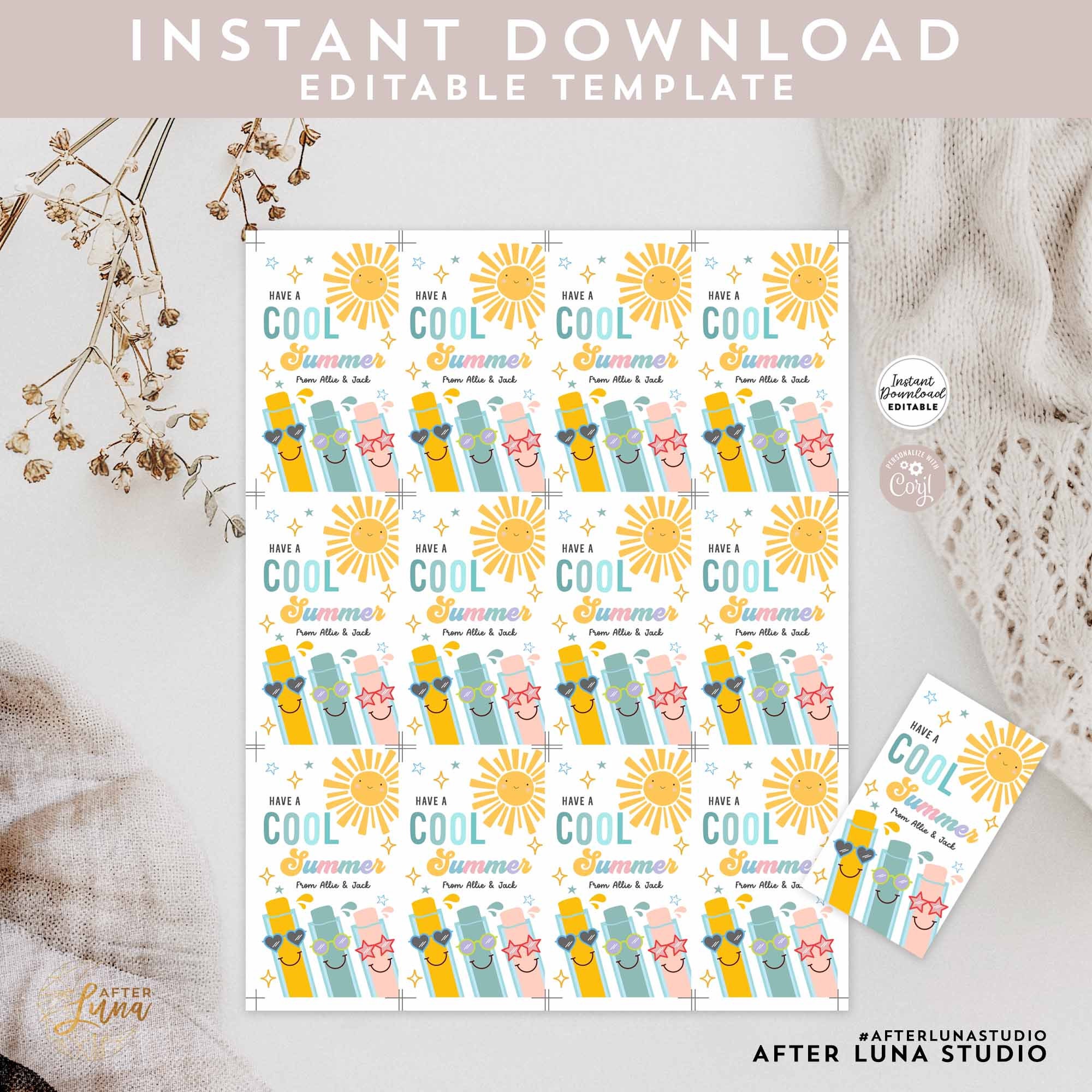 Editable Ice Pop End of School Year Last Day of School Treats Tag ...