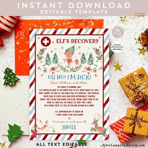 EDITABLE Boy Elf Recovery Letter Touched Elf Lost Magic Note Magic Elf ...