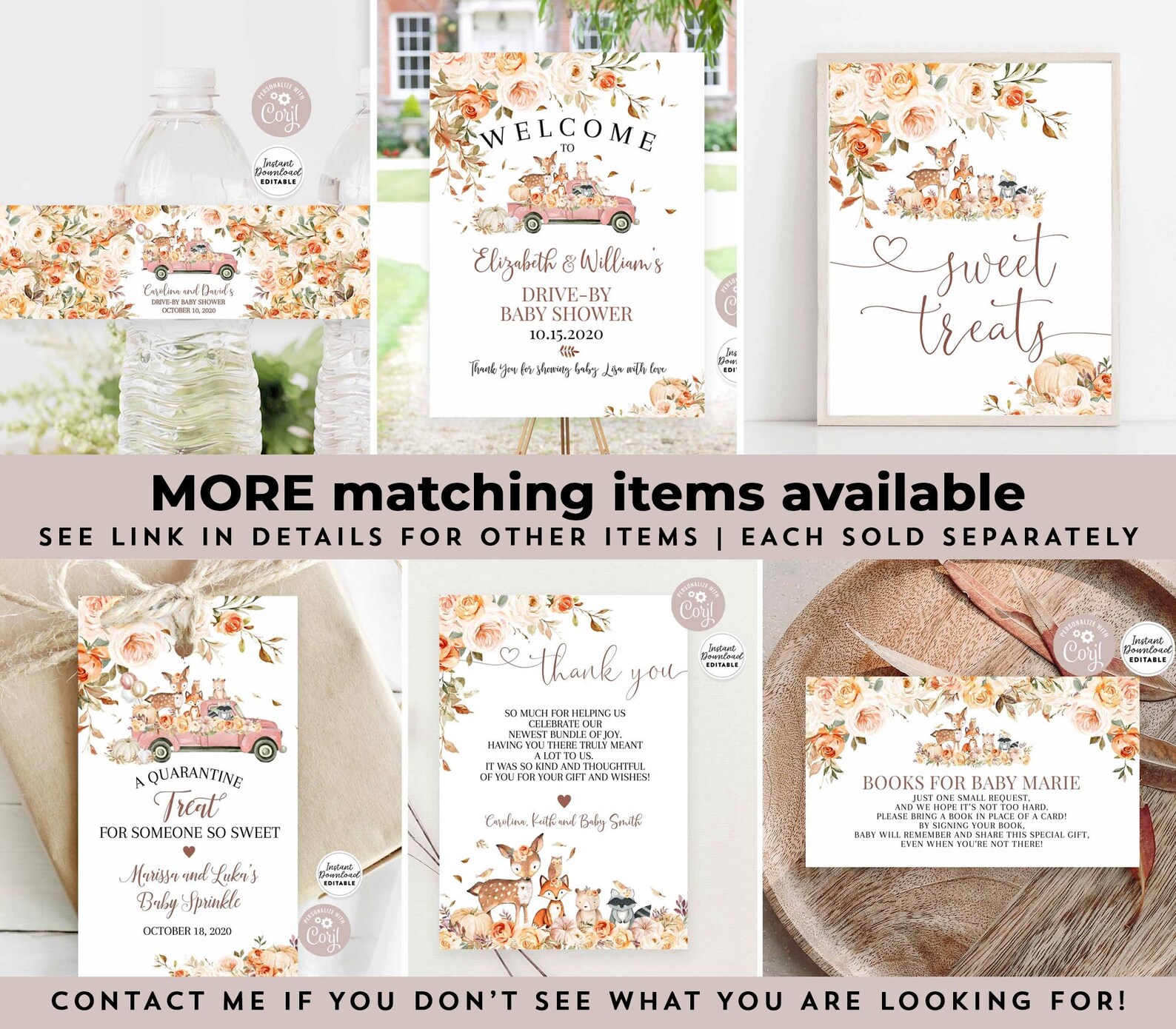 Editable Fall Pumpkin Woodland Animal Fox Baby Shower Sprinkle | Etsy