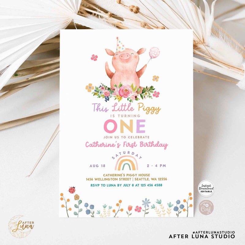 Pig Invitation - Etsy