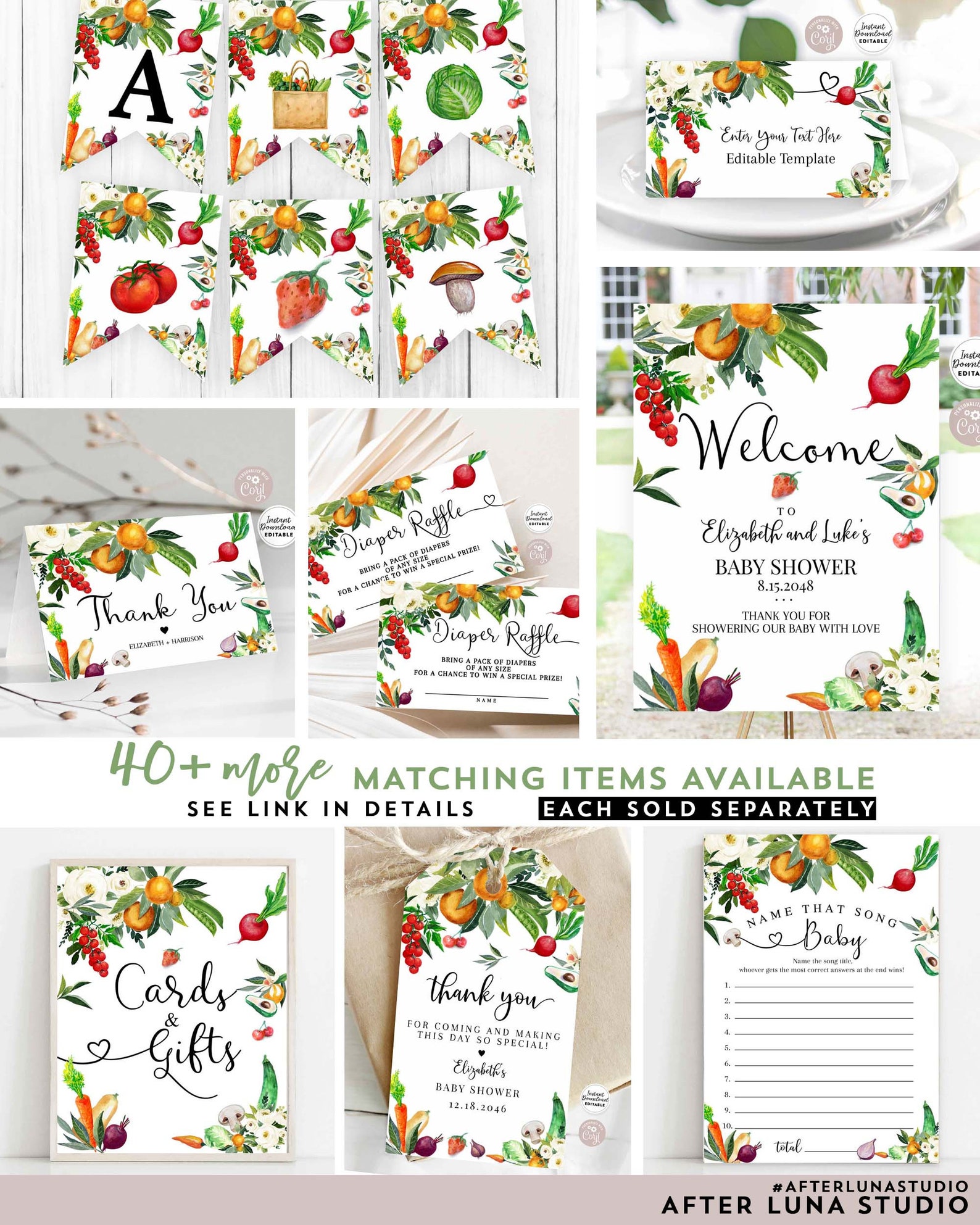 EDITABLE Locally Grown Farm Farmers Market Name That Herb Game - Etsy